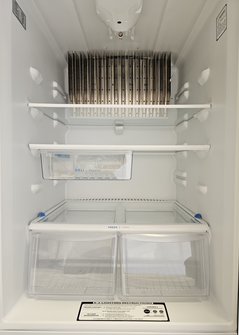 EZ Freeze 21 Cubic Foot Black Propane Gas Fridge and Freezer combo.